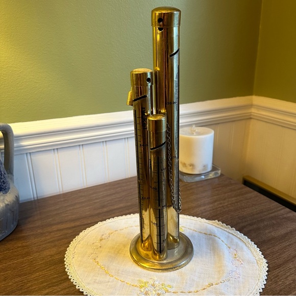 Accents | Vintage Brass Metal 3 Tower Coin Sorter Triple Tube Bank ...